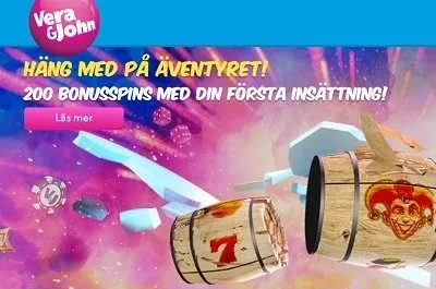 Vera & John Casino - Få 200 FreeSpins | Bonus | Uttag | Spel