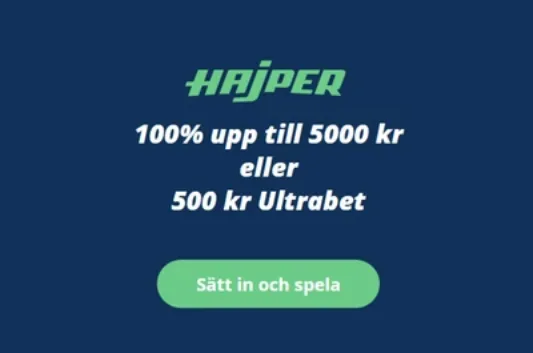 Hajper Casino » 100% upp till 5 000 kr & 10 Free Spins【2024】